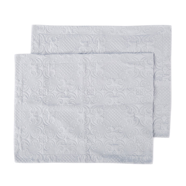 Isselle Derby Coverlet and Pillow Sham Set | Grey Slate (Queen Size)